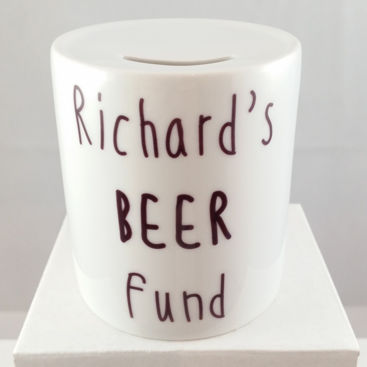 Personalised Money Box. Beer Fund, Wine Fund, Wedding Fund, Horse Fund ...