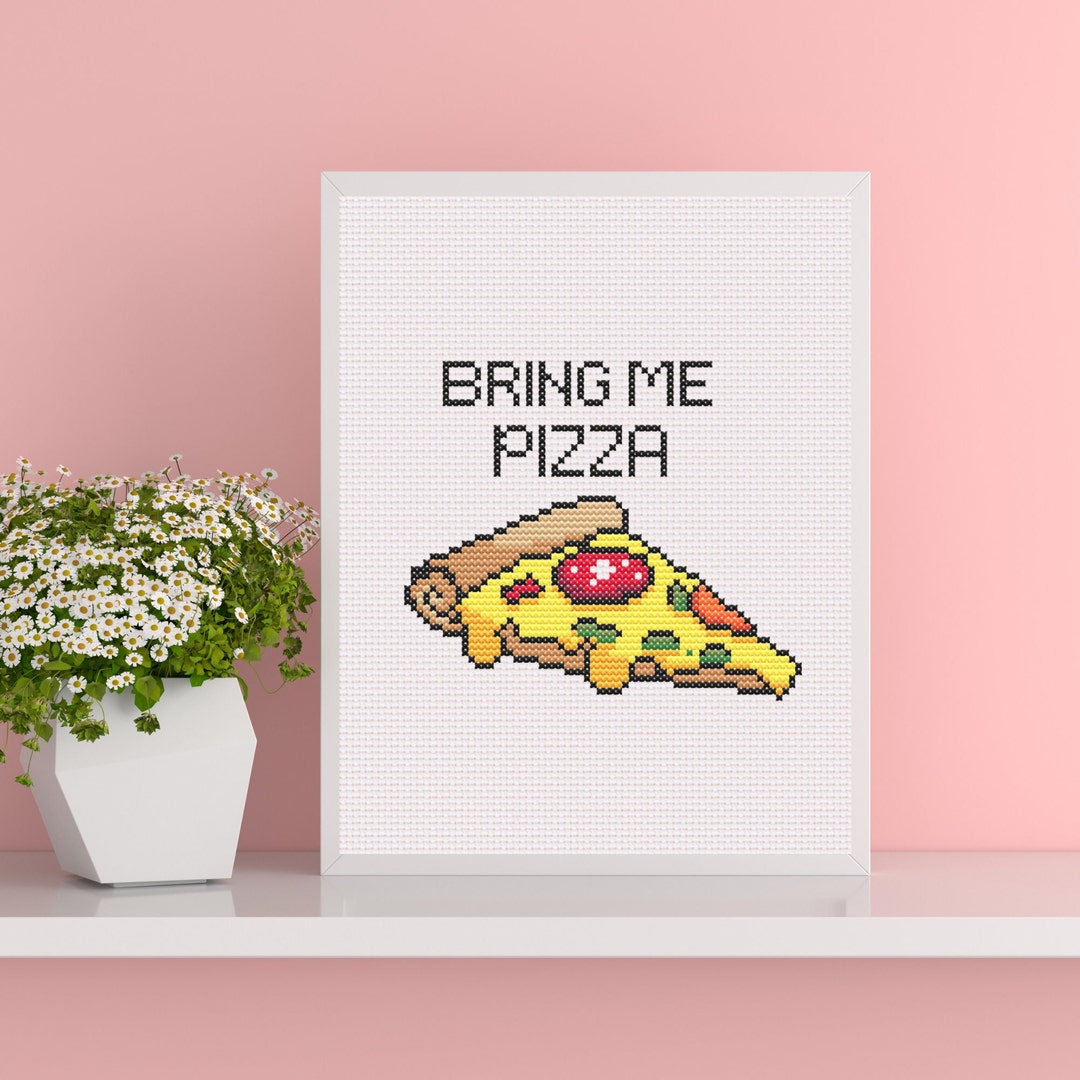 Pizza Cross Stitch Pattern PDF Pattern Bring Me Pizza - Etsy Canada
