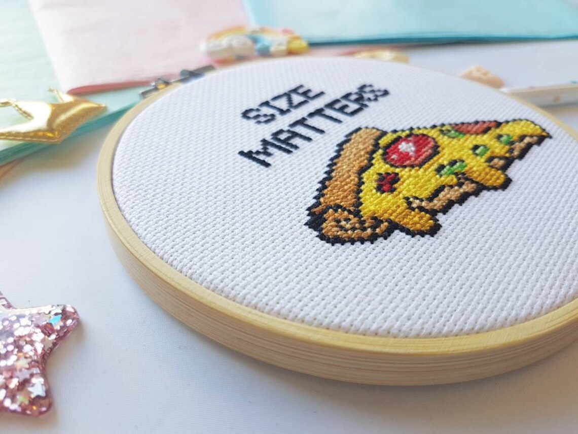 Pizza Gift Pizza Cross Stitch Pizza Embroidery Pizza | Etsy