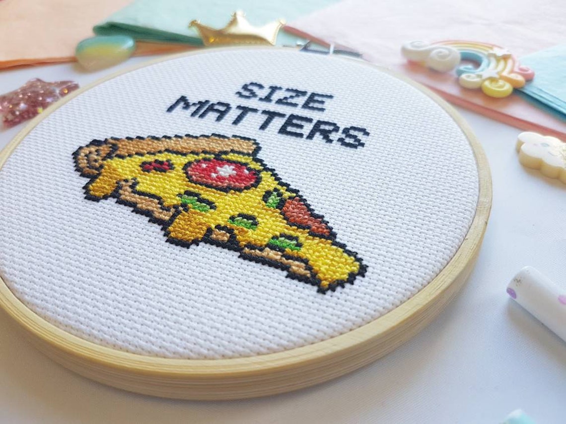 Pizza Gift Pizza Cross Stitch Pizza Embroidery Pizza | Etsy