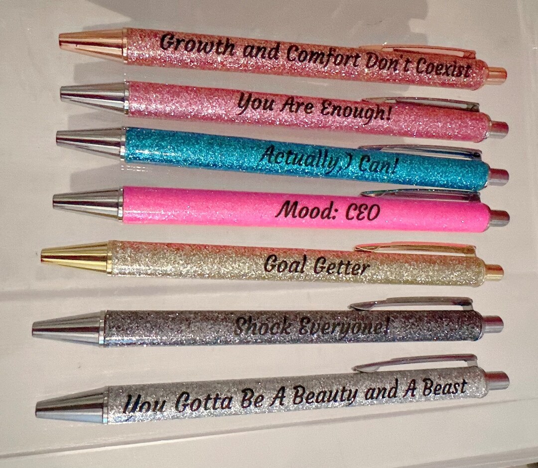 Inspirational Black Ballpoint Pen Set - Etsy