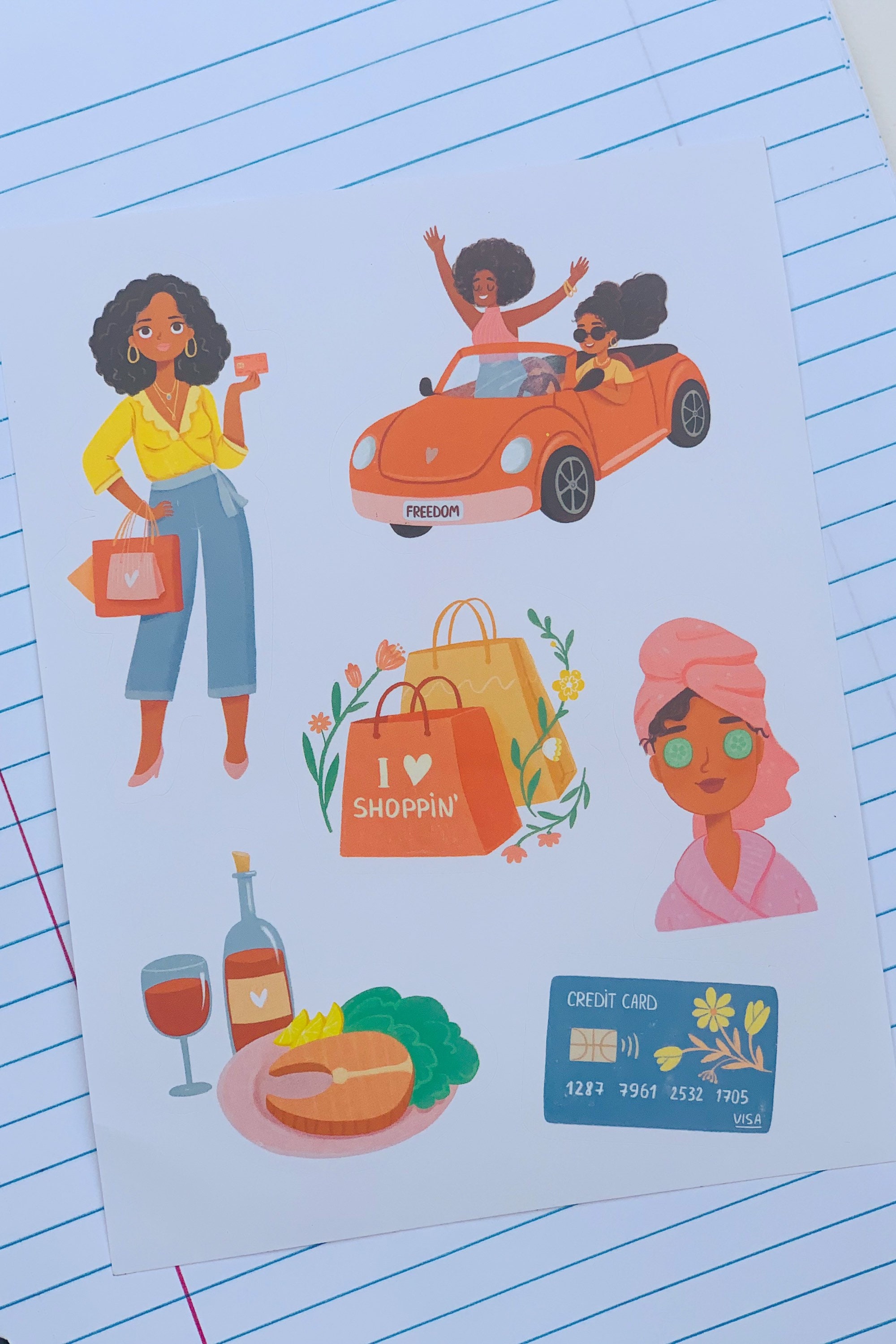 Black Girl Around Town Cute Stickers African American Fun | Etsy