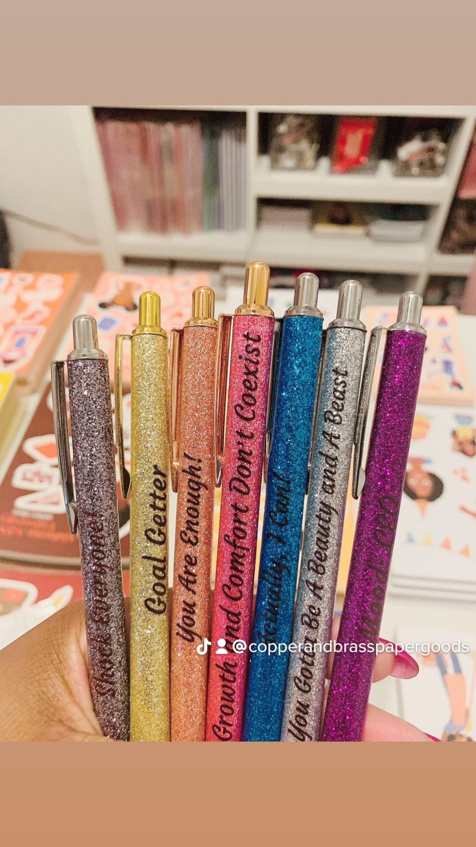 Inspirational Black Ballpoint Pen Set - Etsy