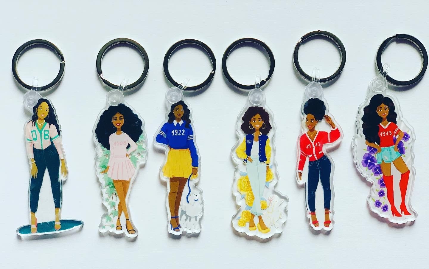 Black Girl Sorority Keychains Black Girl Divine 9 Acrylic - Etsy