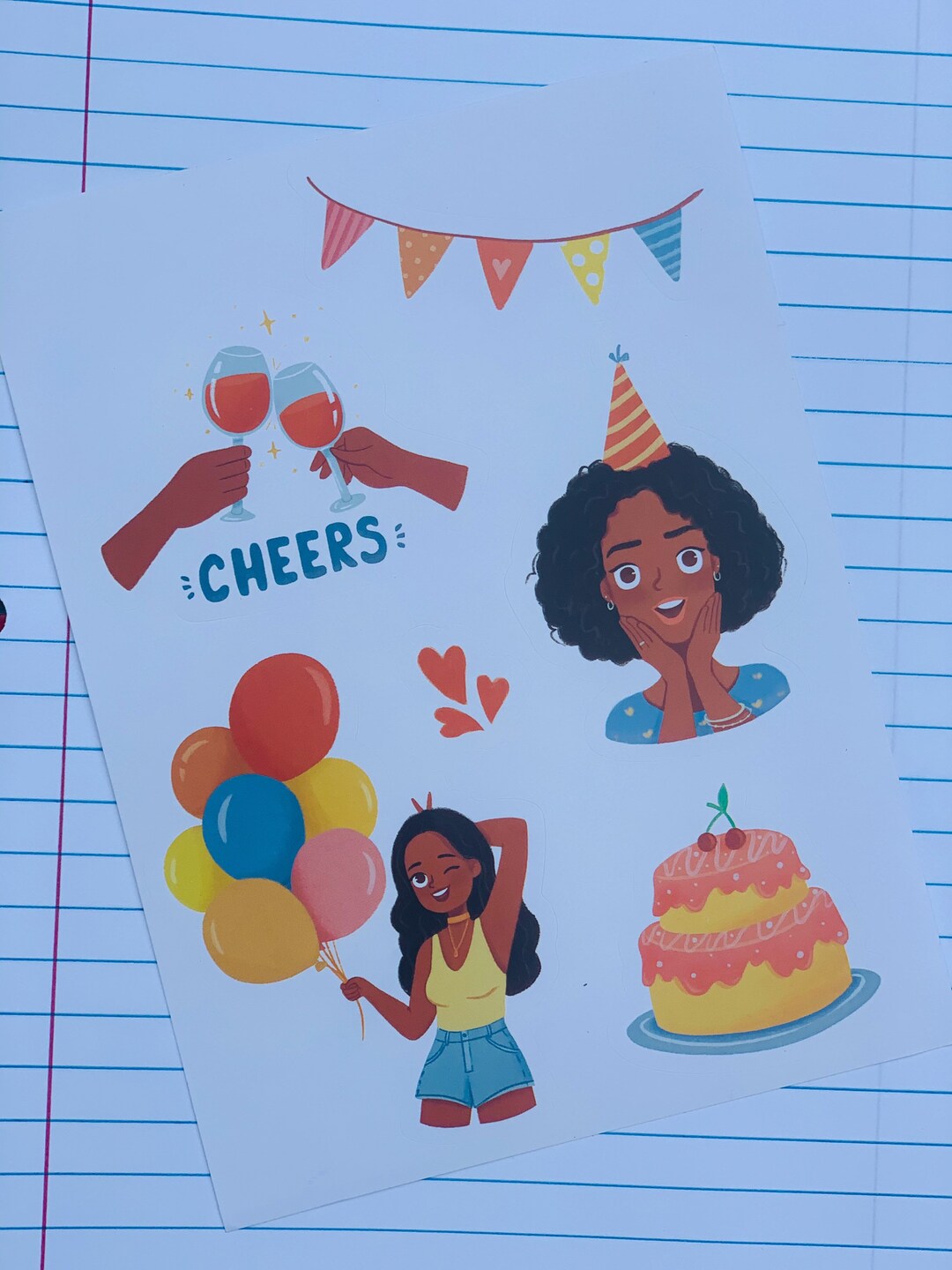 Black Girl Around Town Cute Stickers; African American Fun Woman ...