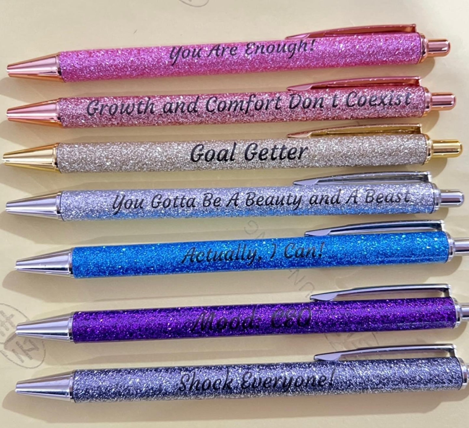 Inspirational Black Ballpoint Pen Set - Etsy
