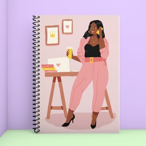 Large Curvy Black Girl Notebook African American Boss Chick Journal 8 ...