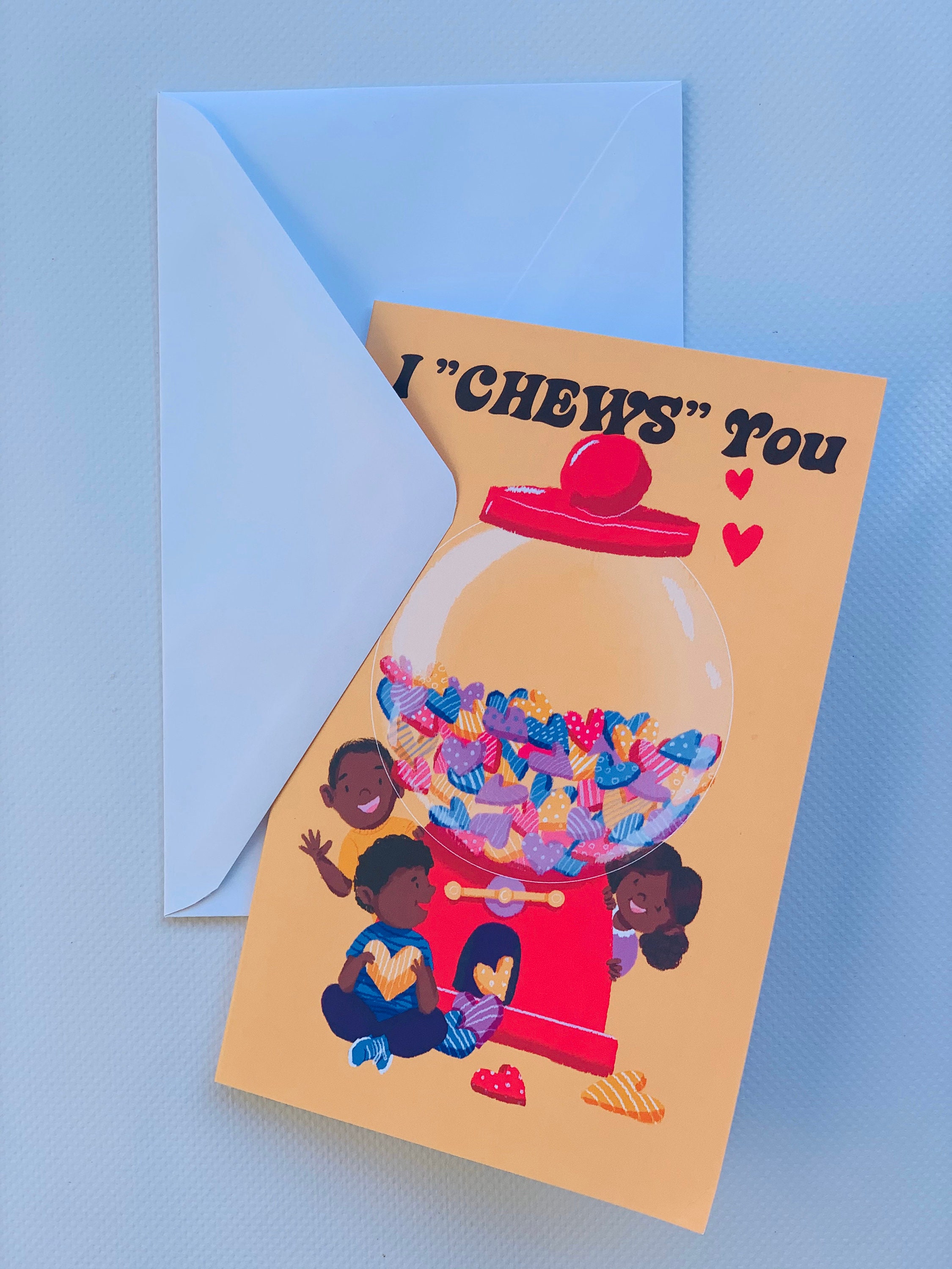 Gumball Valentines Day Greeting Card Black Love Card Cute - Etsy