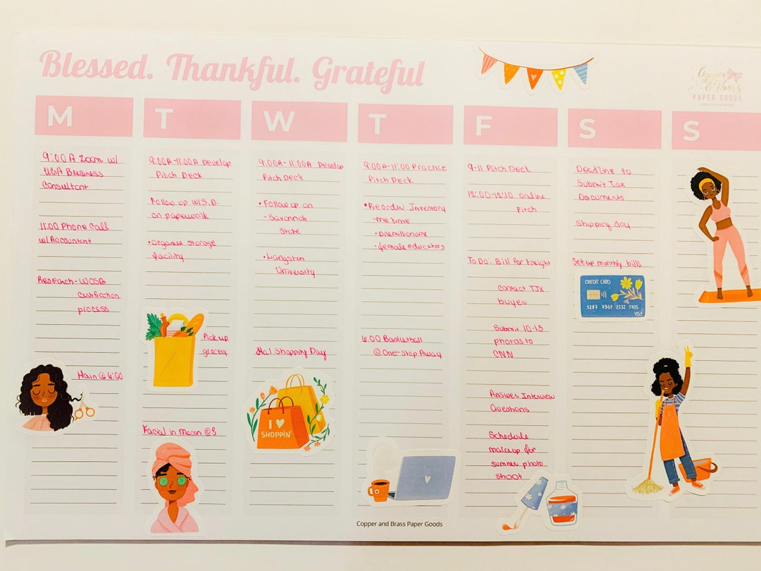 Large Weekly Desk Planner Pad; 25 Sheet Planning Pad; Tear Away Notepad ...