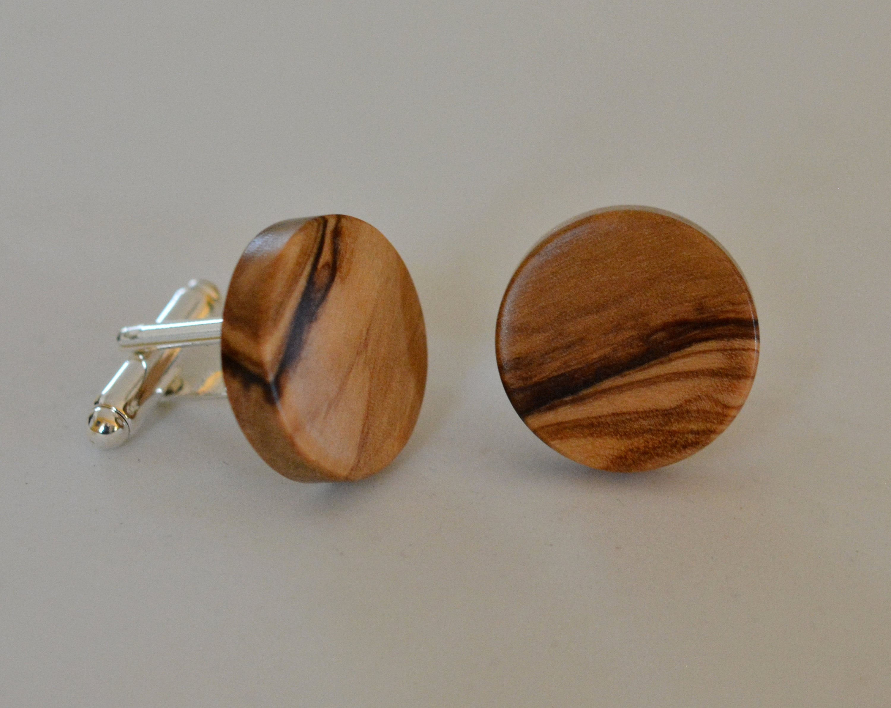 Olive Wood Cufflinks Wood Cufflinkscuff Links Wedding - Etsy