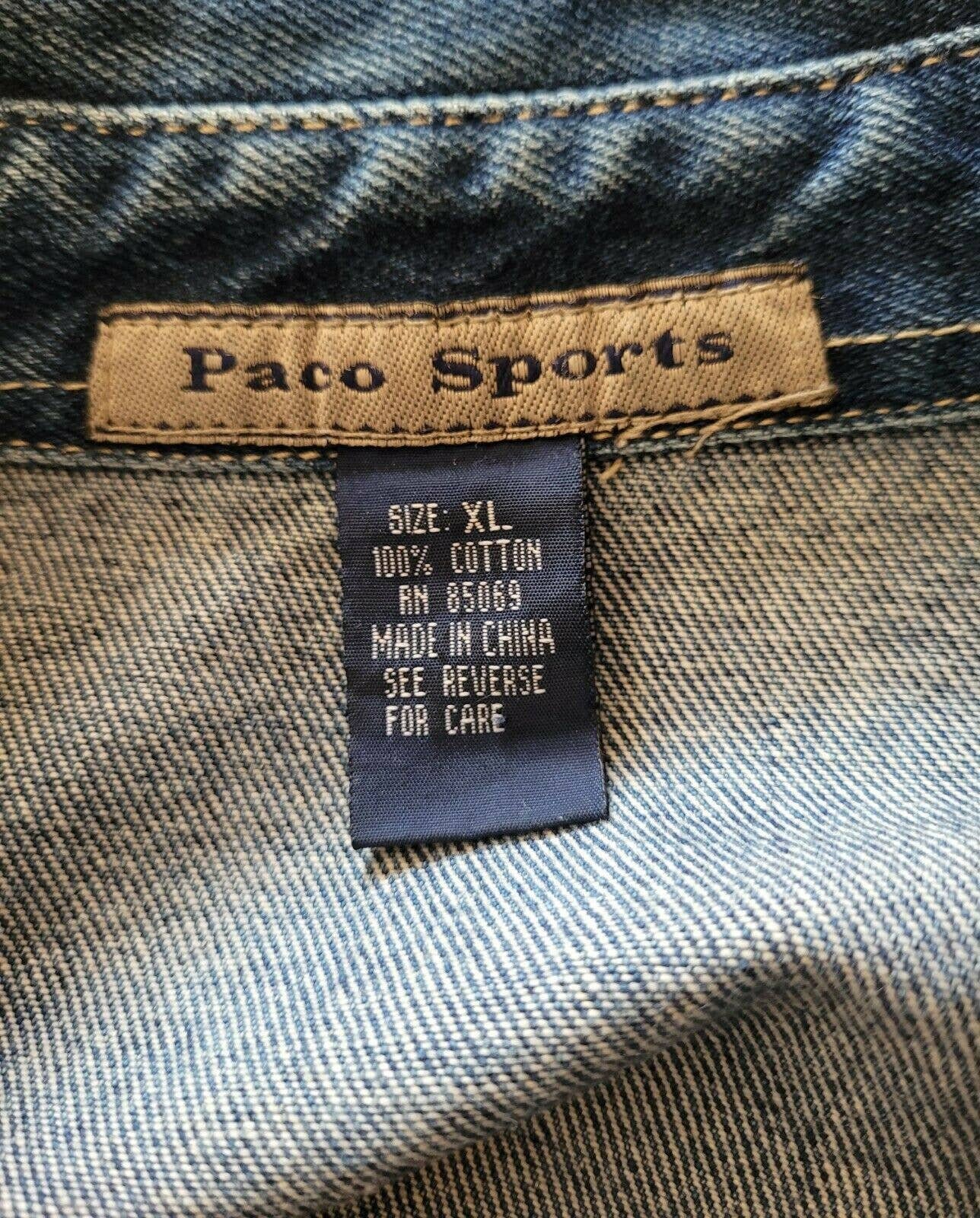 PACO Sports Jeans Denim Shirt Jacket Shacket XL Y2K - Etsy