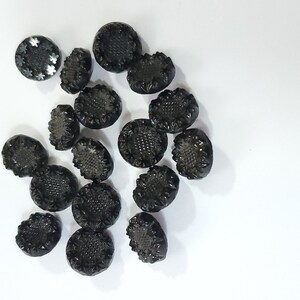 Antique Victorian Mourning Button Lot French Poured Jet Glass Downton ...