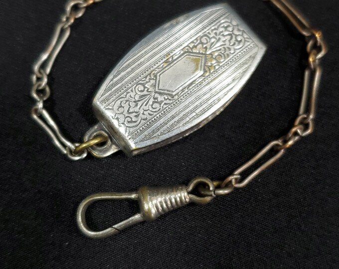 Antique Victorian Pocket Watch Chain Fob With 1 Inch Belt Loop Holder ...