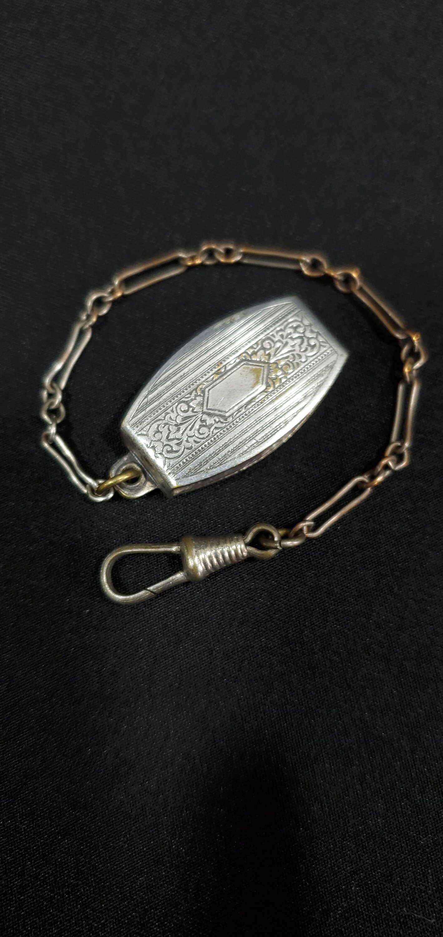 Antique Victorian Pocket Watch Chain Fob With 1 Inch Belt Loop Holder ...