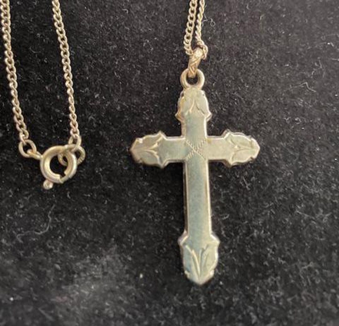 Antique Victorian Cross Crucifix Gold Filled Necklace Downton Abbey ...