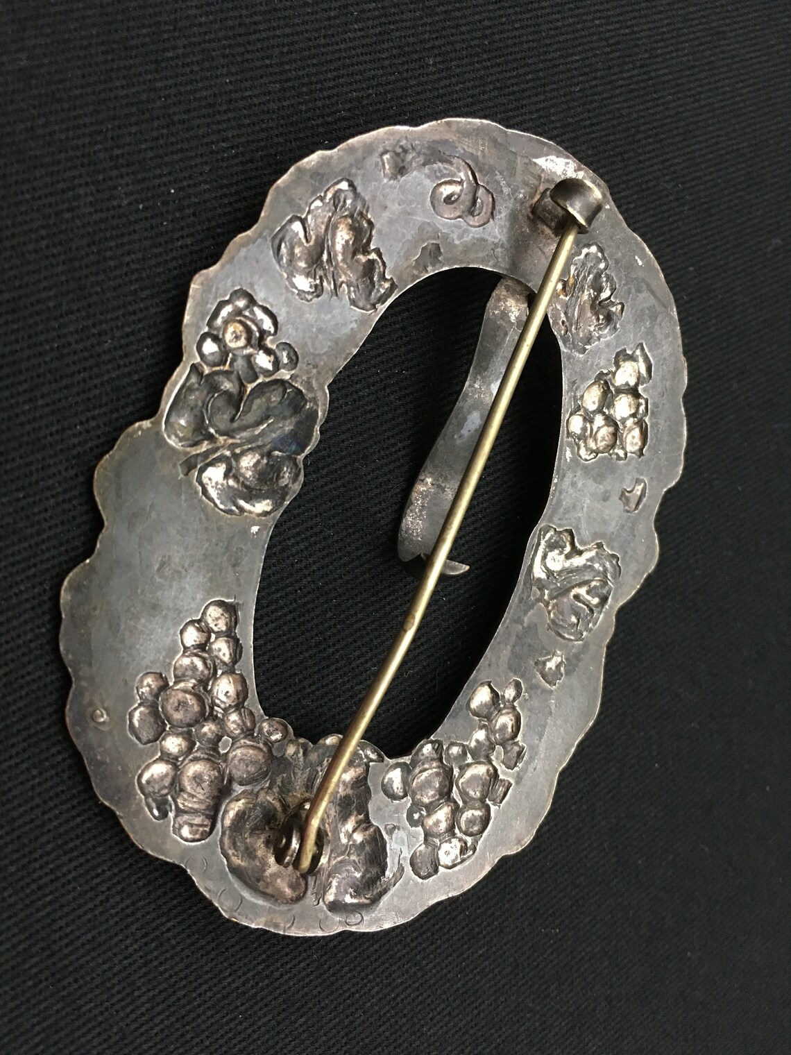 Antique Victorian Sash Buckle Pin Brooch Silver Heavy Patina - Etsy