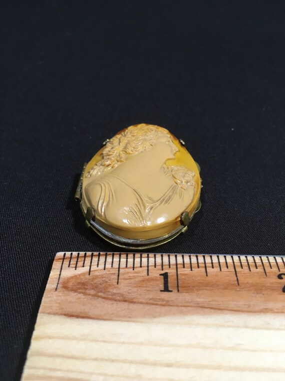 Antique Victorian Celluloid Cameo Locket Large Two-Si… - Gem