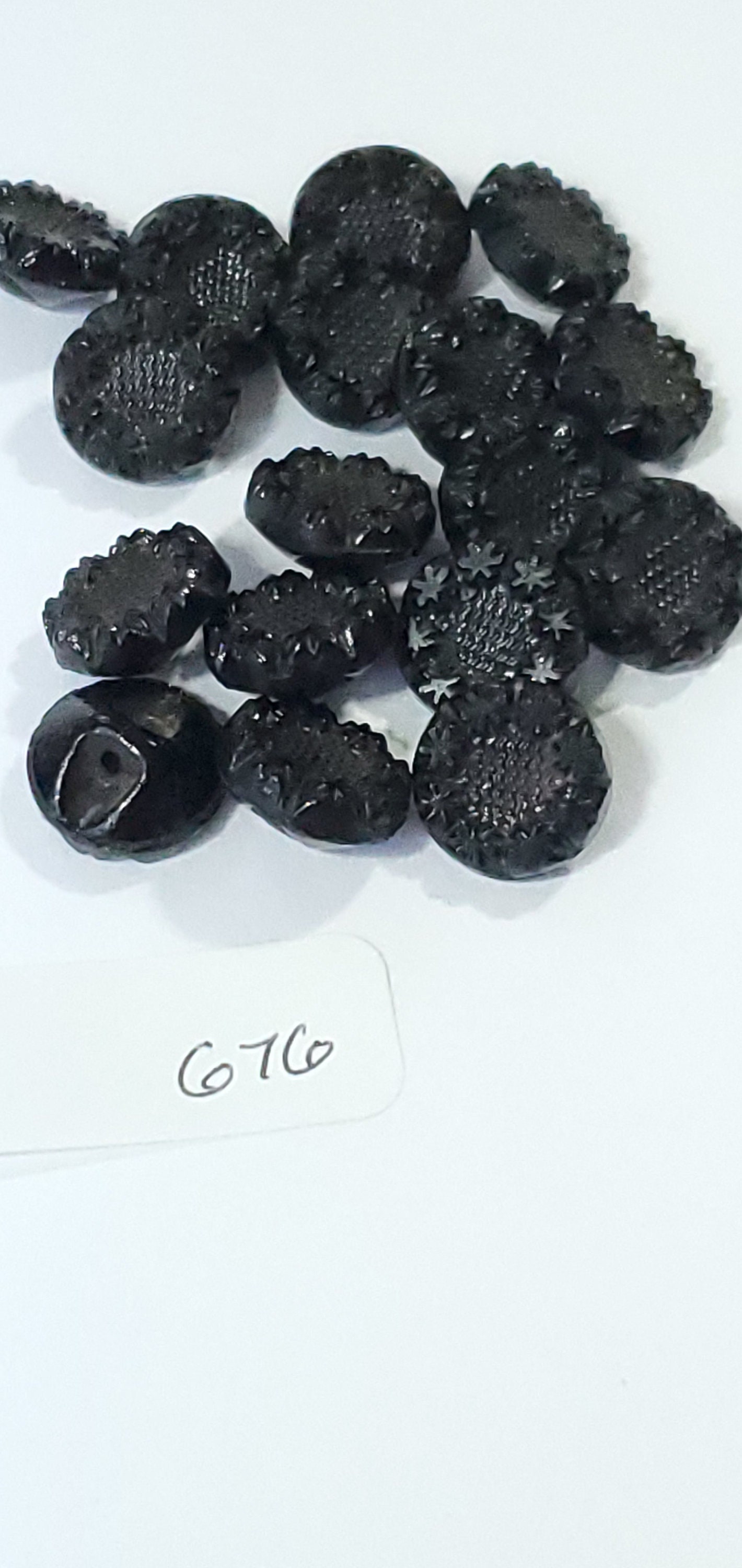 Antique Victorian Mourning Button Lot French Poured Jet Glass Downton ...