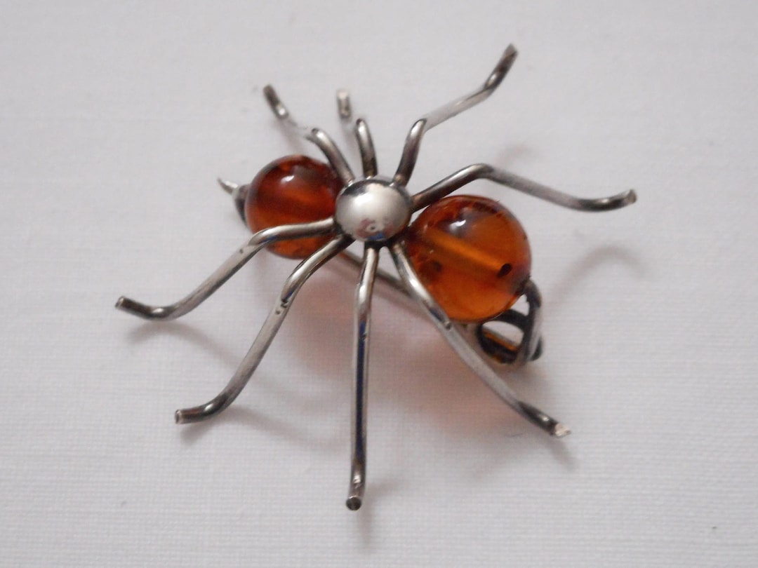 Antique Victorian Art Deco Bug Jewelry Spider Pin Brooch Sterling ...