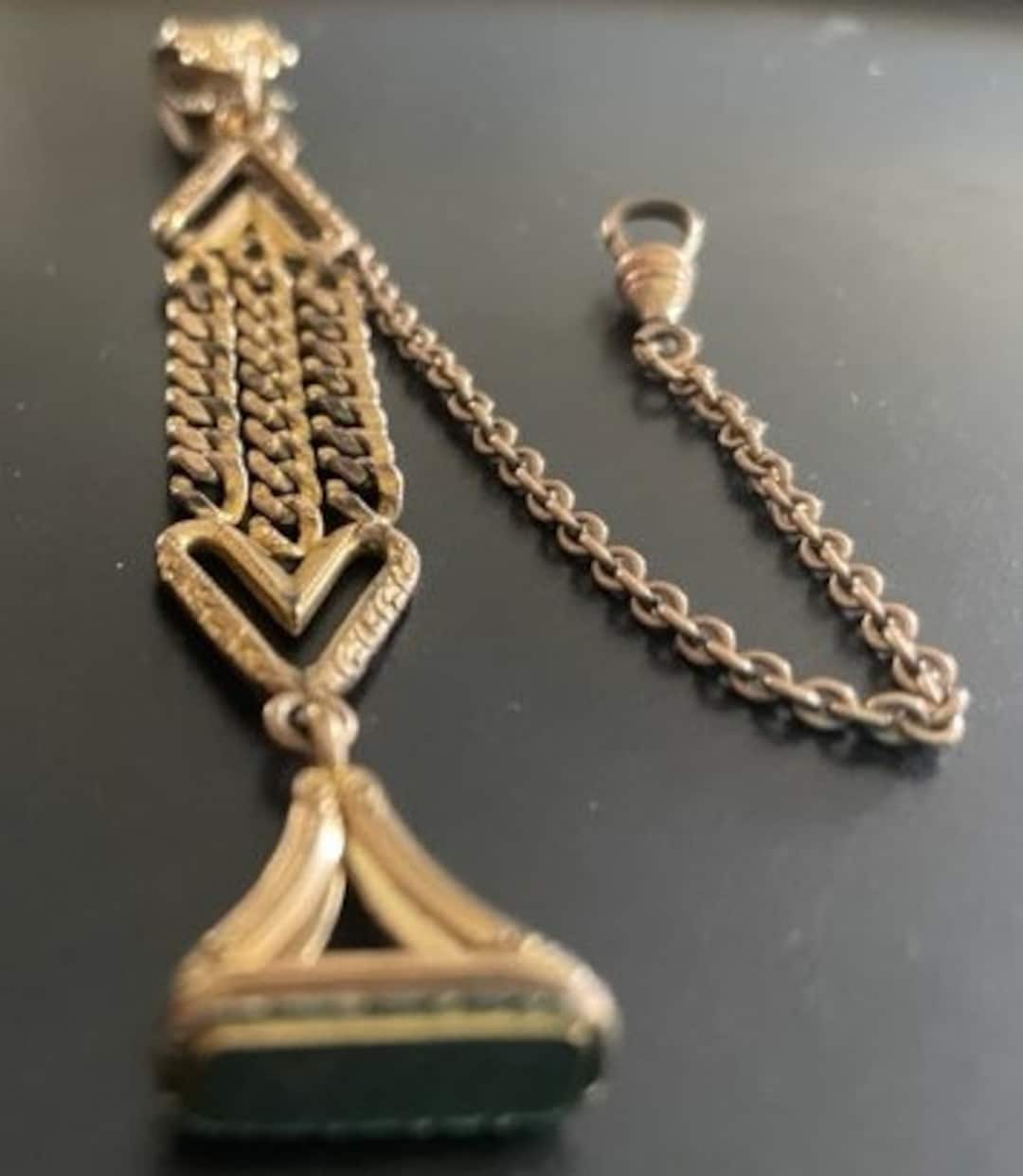 Antique Victorian Pocket Watch Chain Fob Gold Filled Wax Stamp Charm ...
