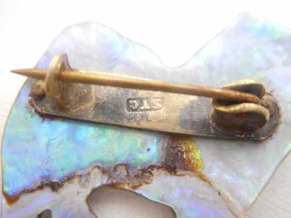 Antique Victorian Abalone Shell Llama Pin Brooch Ster… - Gem