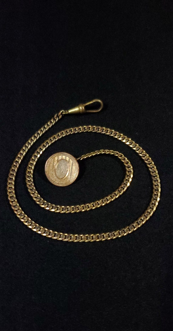 Antique Pocket Watch Chain Fob Button Hole Fob Button… - Gem