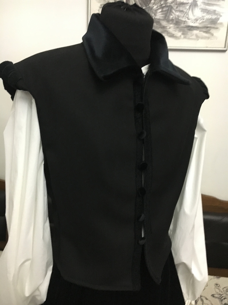 Rustic Black Velvet Button Vest: Renaissance Pirate Clothing - Etsy