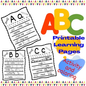 Printable ABC Learning Activity Coloring Page | Pre-school ...