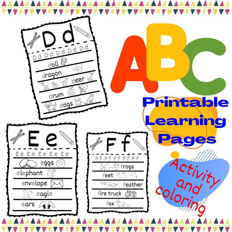 Printable ABC Learning Activity Coloring Page | Pre-school ...
