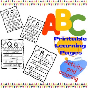 Printable ABC Learning Activity Coloring Page | Pre-school ...