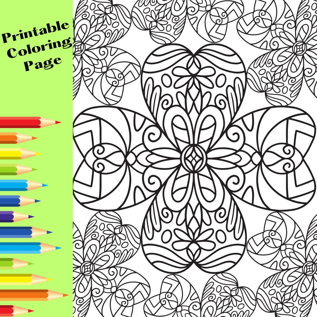 Clover Mandala Printable Coloring Page | Adult Coloring | St. Patrick's ...