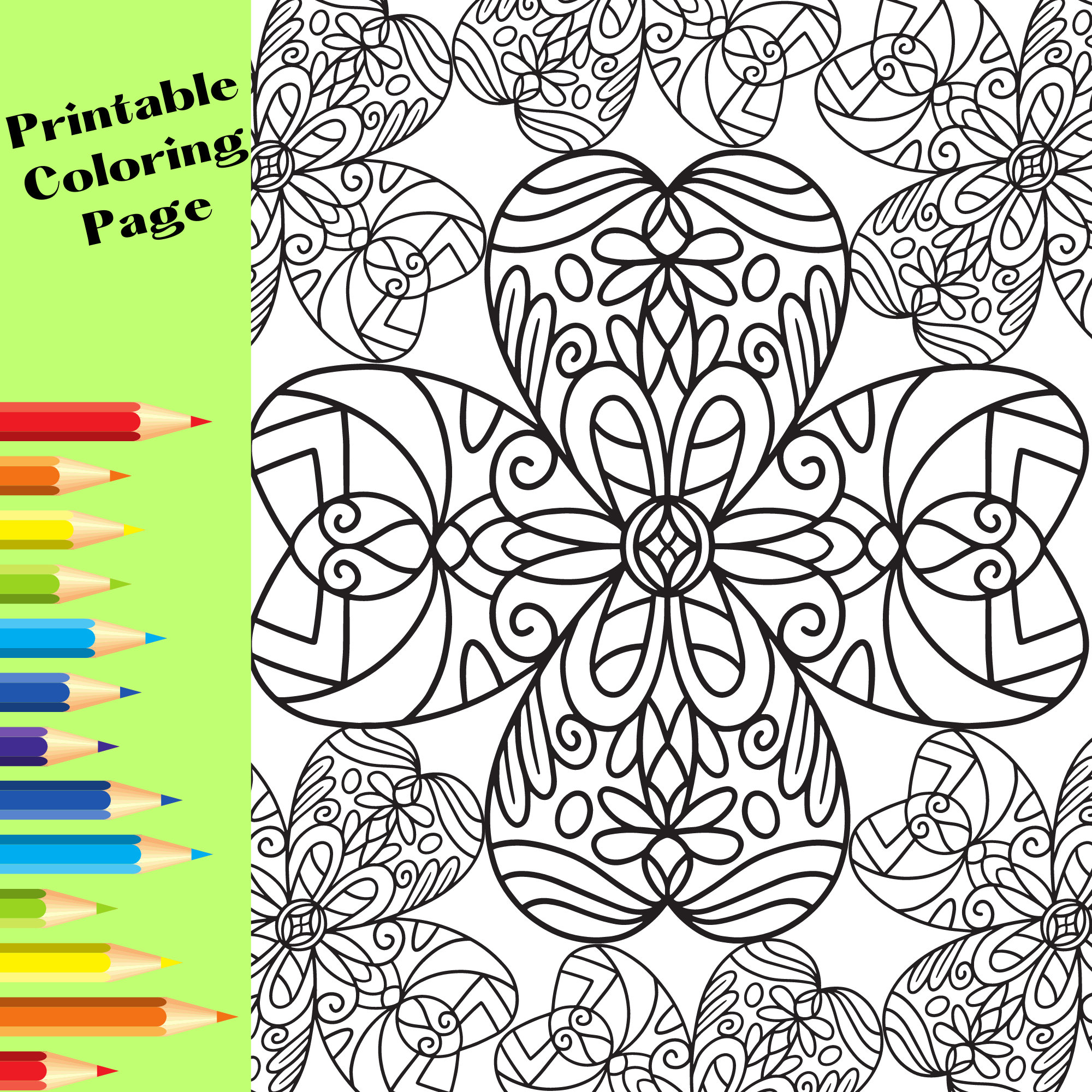 Clover Mandala Printable Coloring Page | Adult Coloring | St. Patrick's ...