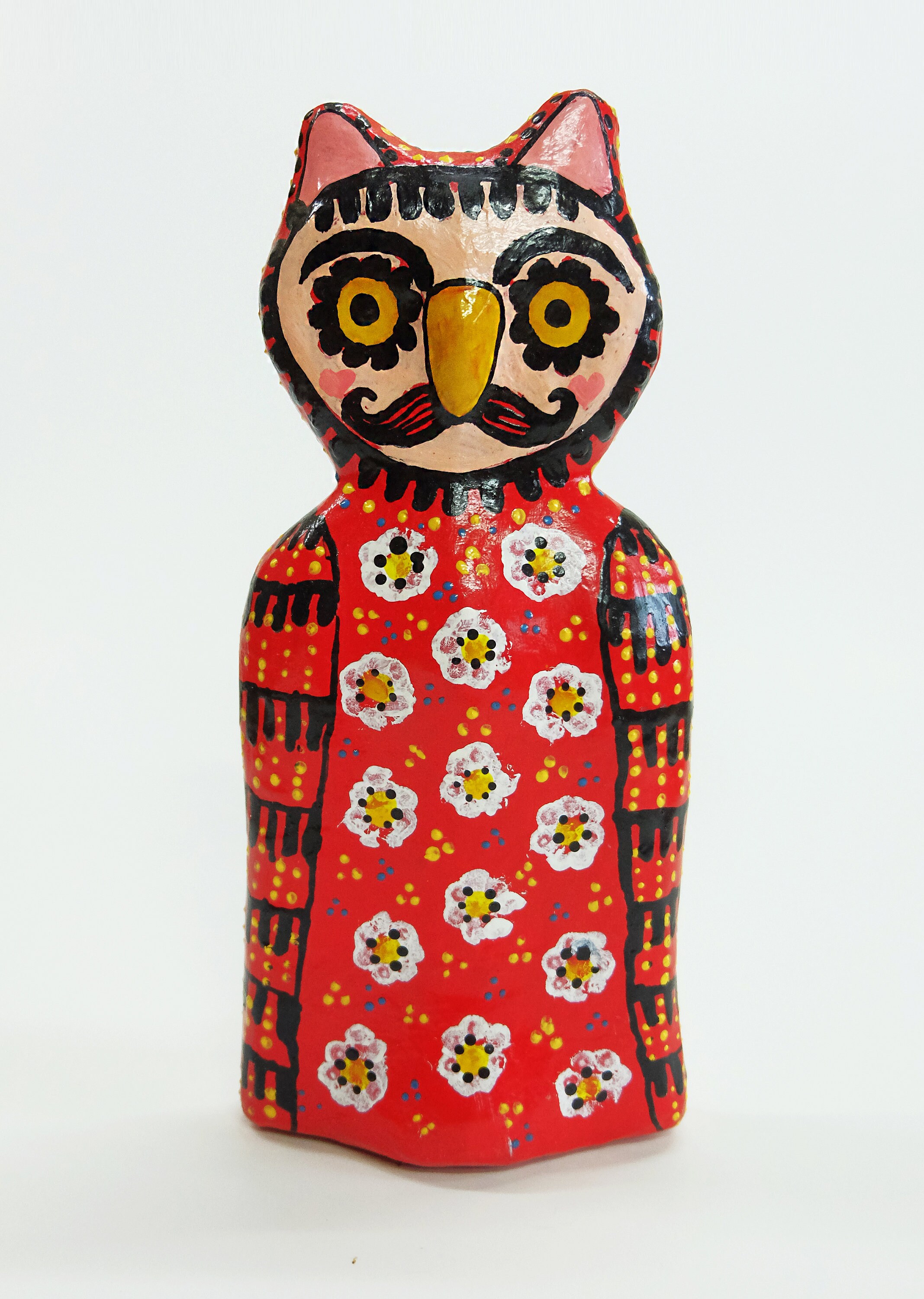 Colorful Paper Mache Sculpture Mr. Owl - Etsy
