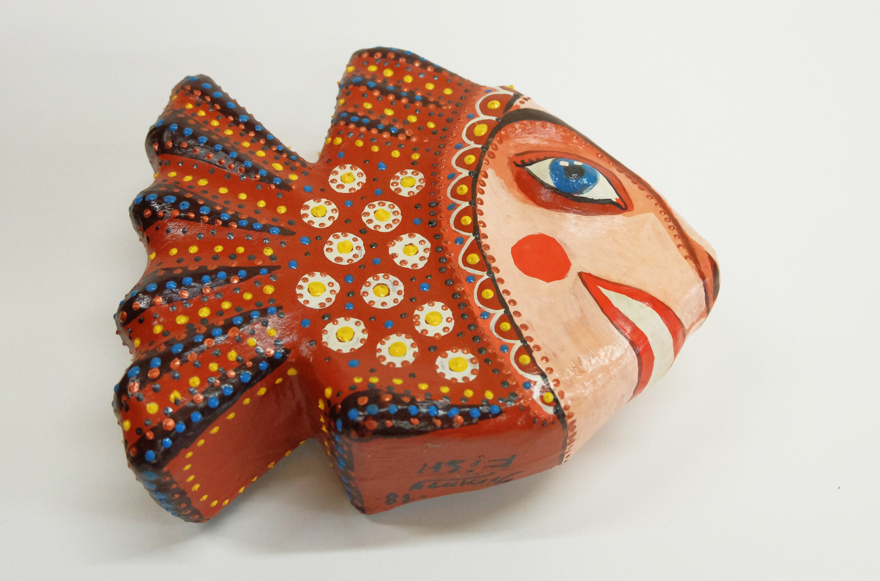 Colorful Paper Mache Sculpture Mrs. Fish - Etsy