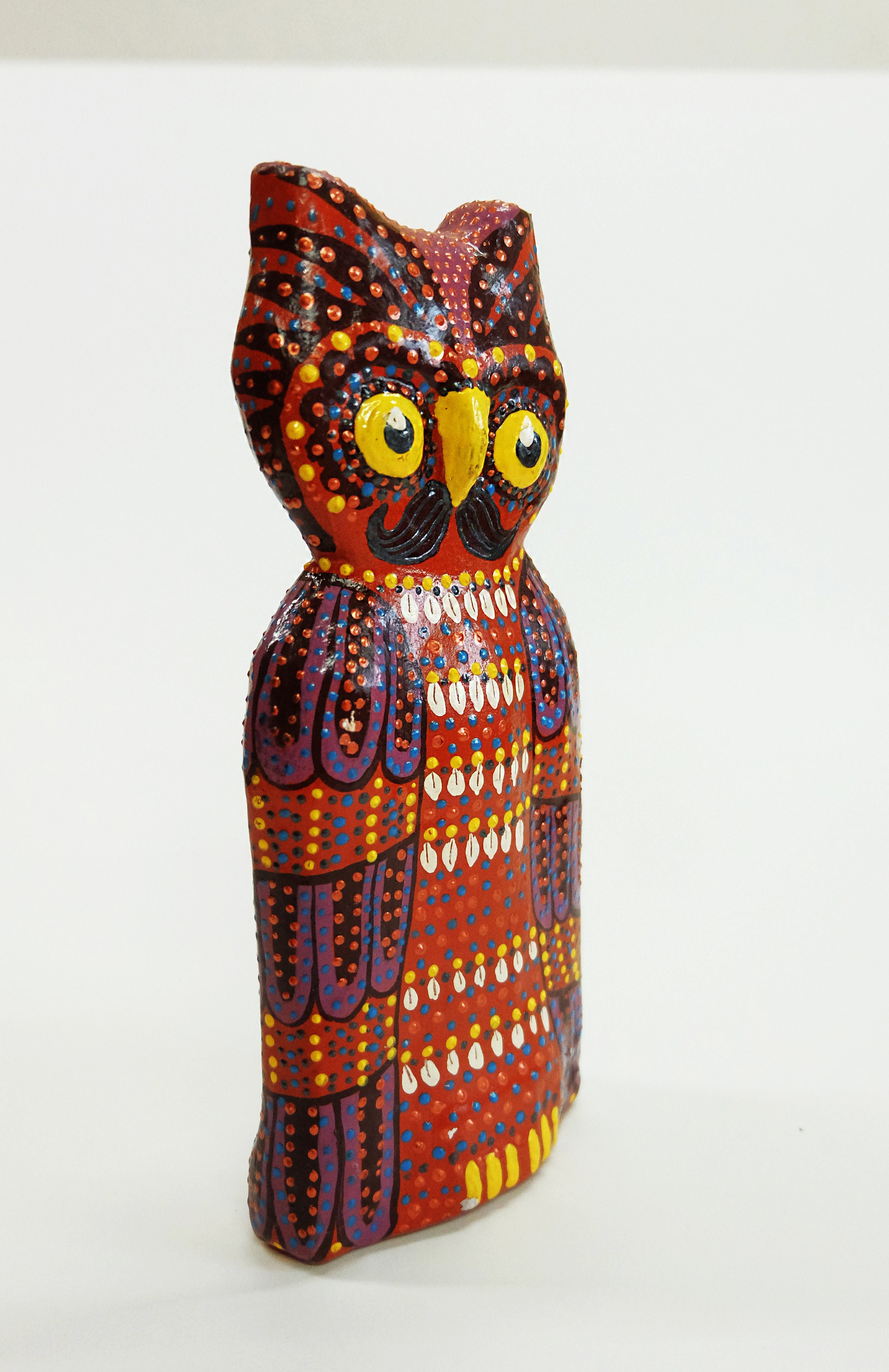Colorful Paper Mache Sculpture Mr. Owl 2 - Etsy