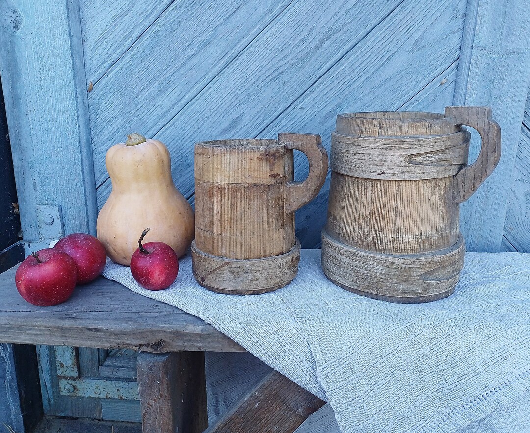 Wooden Container Large Antique Hamper Hand Carved Wood Storage Box ...