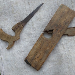 Antique Wooden Carpentry Tool Set Primitive Antique Tools Rustic ...