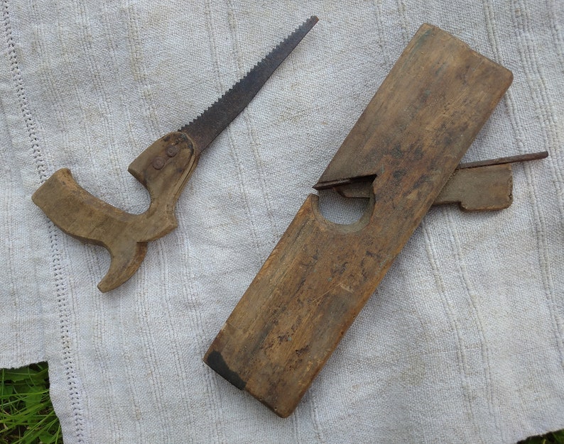 Antique Wooden Carpentry Tool Set Primitive Antique Tools Rustic ...