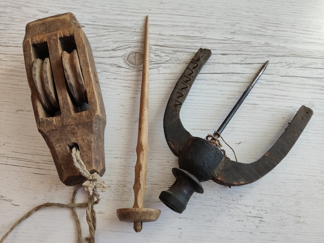 Antique Hand Carved Wood Weaving Tools Primitive Antiques Fibre Arts ...