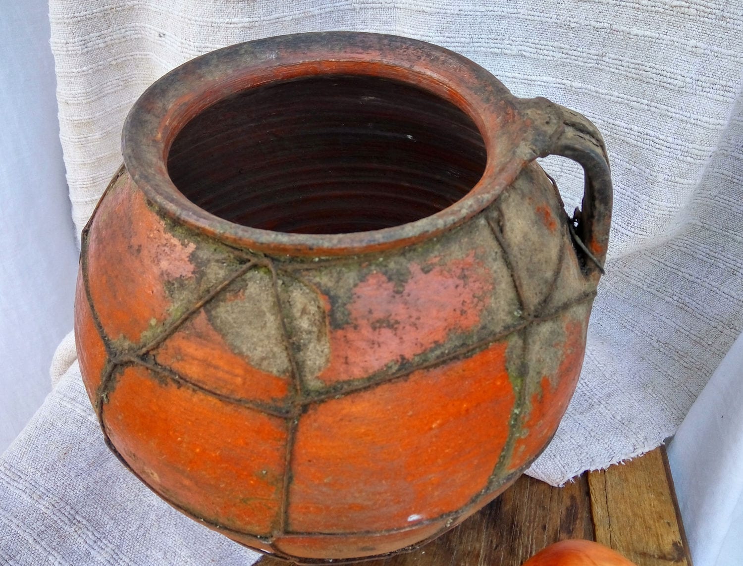 Olla de barro antigua Vintage recipiente de cerámica rústica | Etsy