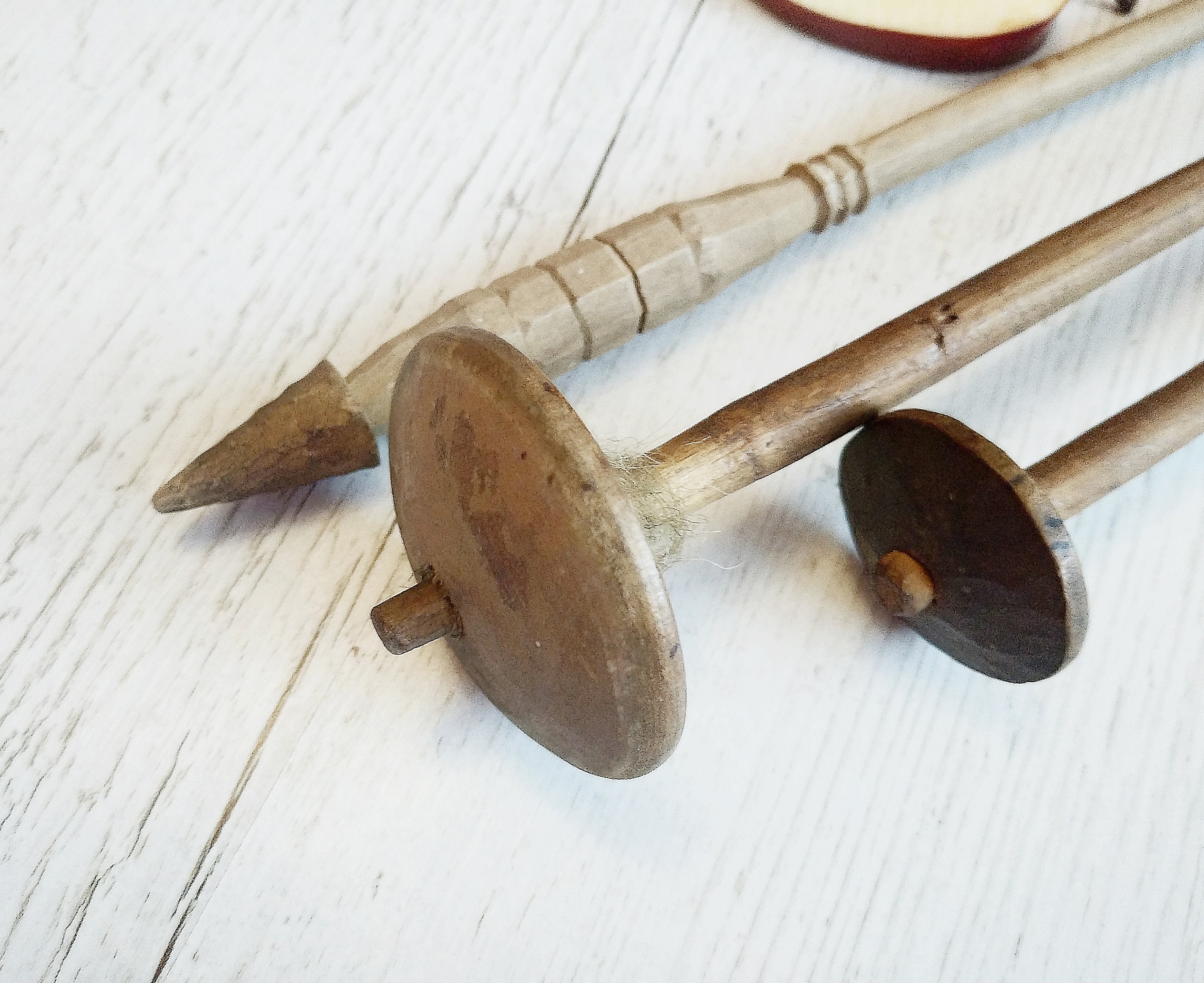 Antique Drop Spindle Primitive Antique Tool Old Loom Part Top Whorl ...