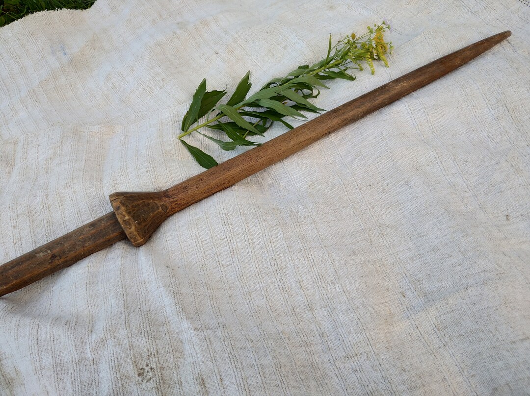 Antique Distaff Large Wooden Spinning Wheel Part Old Fiber - Etsy