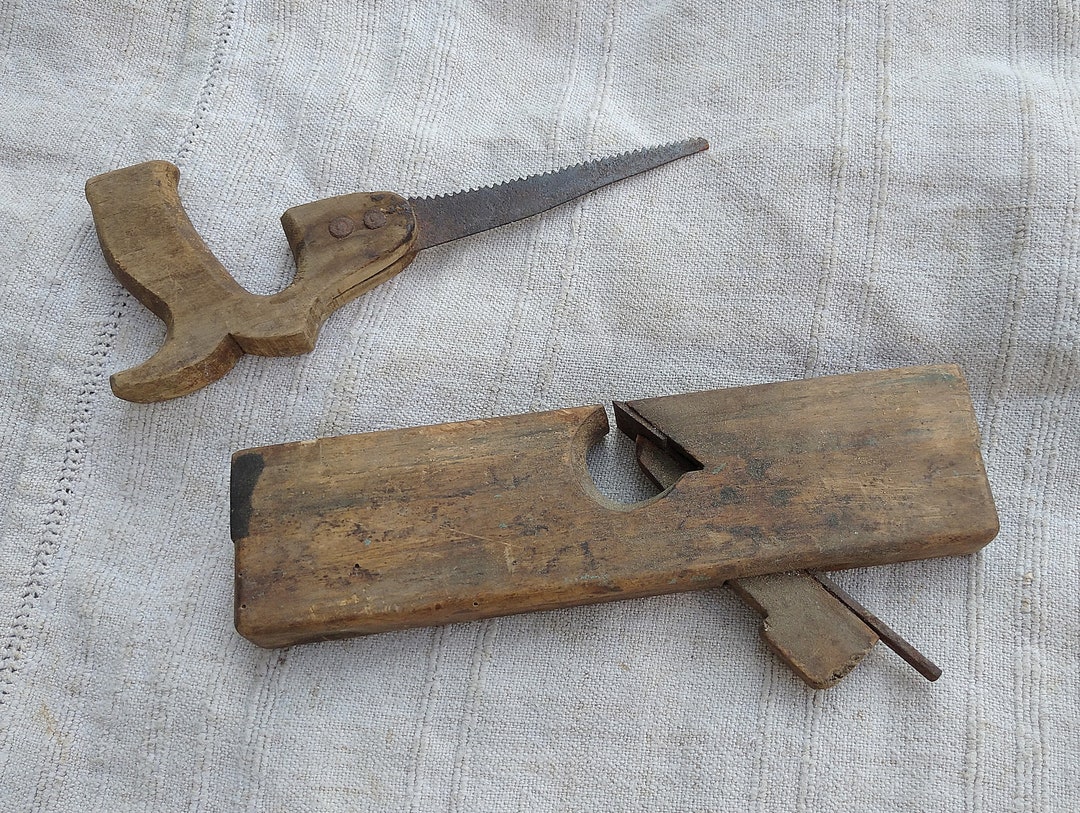 Antique Wooden Carpentry Tool Set Primitive Antique Tools Rustic ...