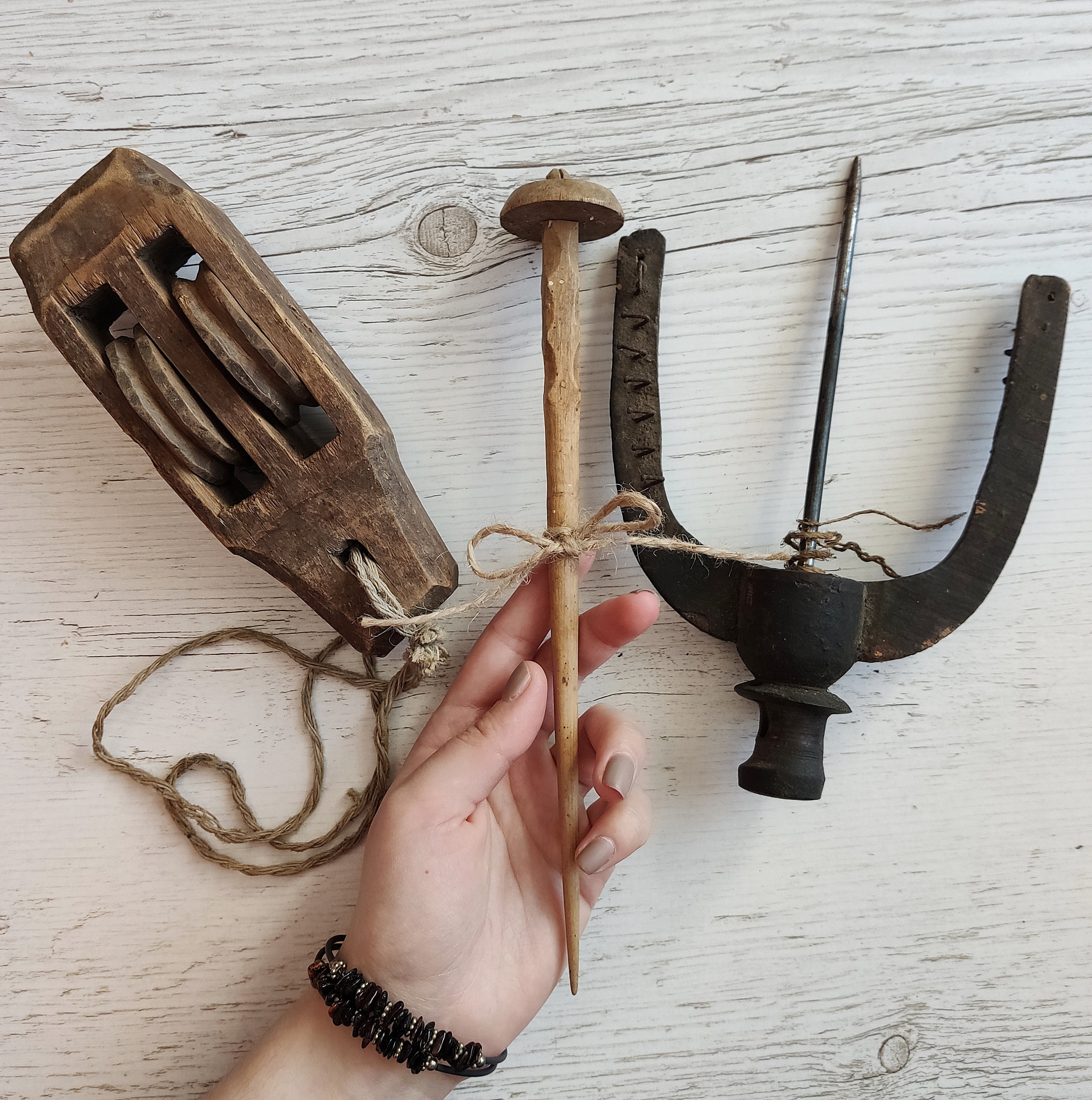 Antique Hand Carved Wood Weaving Tools Primitive Antiques Fibre Arts ...