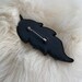 Black Feather Beaded Brooch, Crystal Feather Pin, Black Crow Feather ...