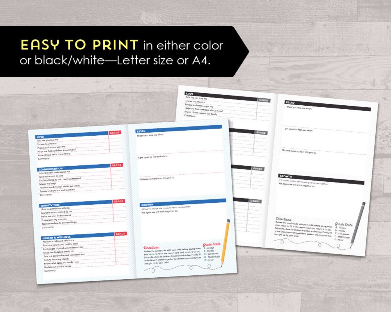 A Kid's Report Card for Parents - (A4 or Letter) PRINTABLE - Etsy