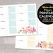 Weekly Calendar Watercolor Flowers - (letter & A4 Sizes) PRINTABLE - Etsy