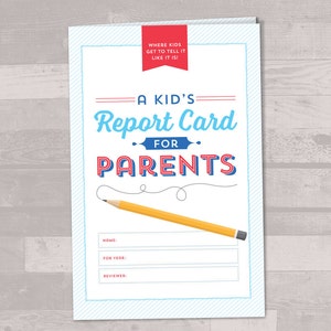 A Kid's Report Card for Parents - (A4 or Letter) PRINTABLE - Etsy