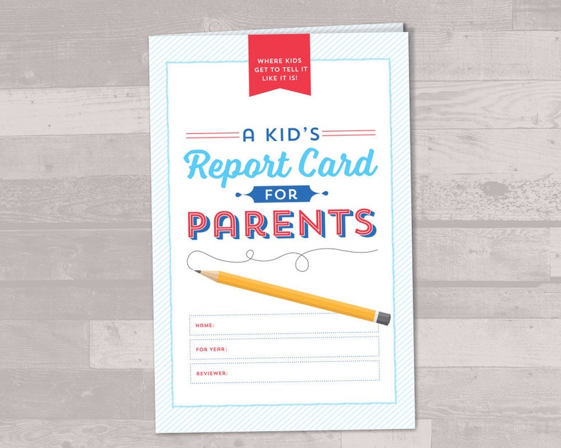 A Kid's Report Card for Parents - (A4 or Letter) PRINTABLE - Etsy