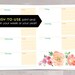 Weekly Calendar Watercolor Flowers - (letter & A4 Sizes) PRINTABLE - Etsy